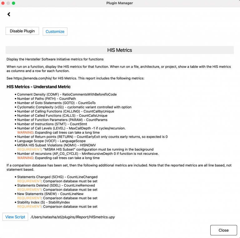 Hersteller Initiative Software (HIS) Metrics - SciTools Blog